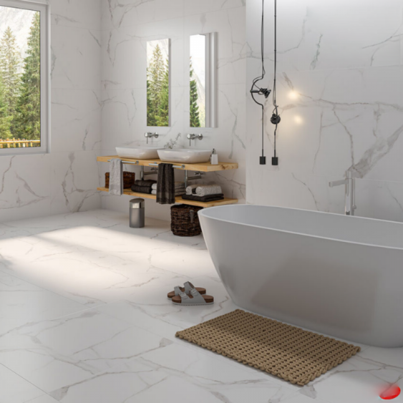 1200x600 Carrara Marble Polished Porcelain Tile